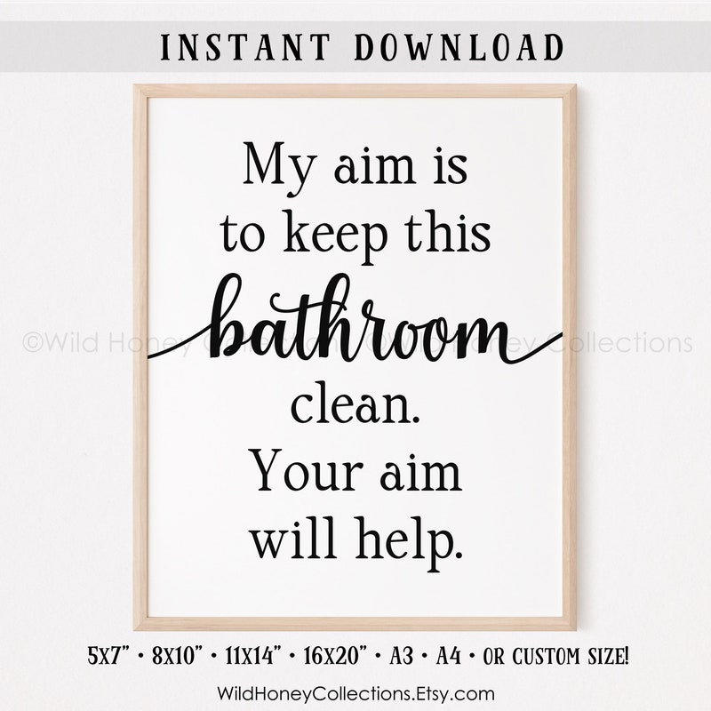 Clean Restroom Sign - Etsy