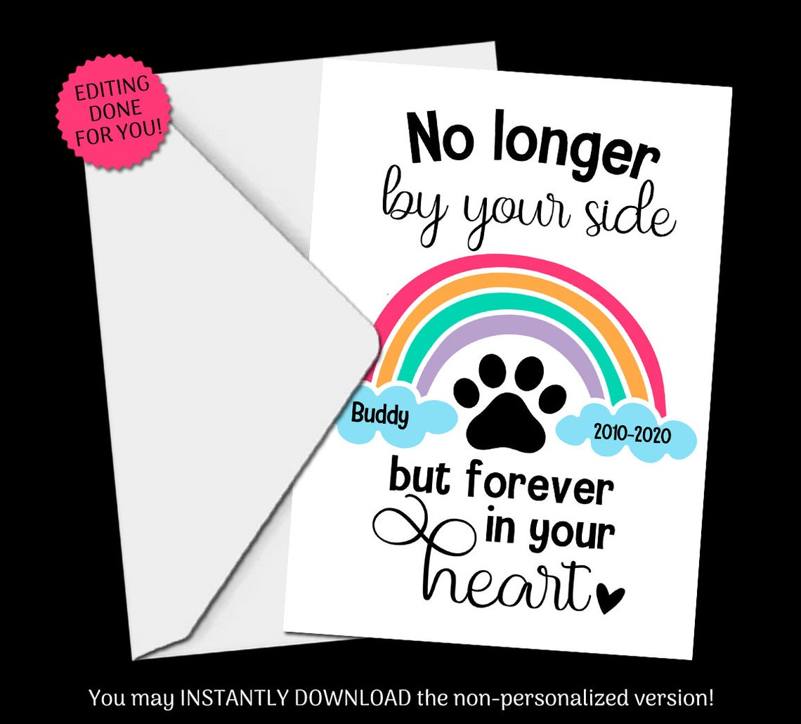 Personalized Pet Memorial Printable Sign Pet Passing Gift - Etsy