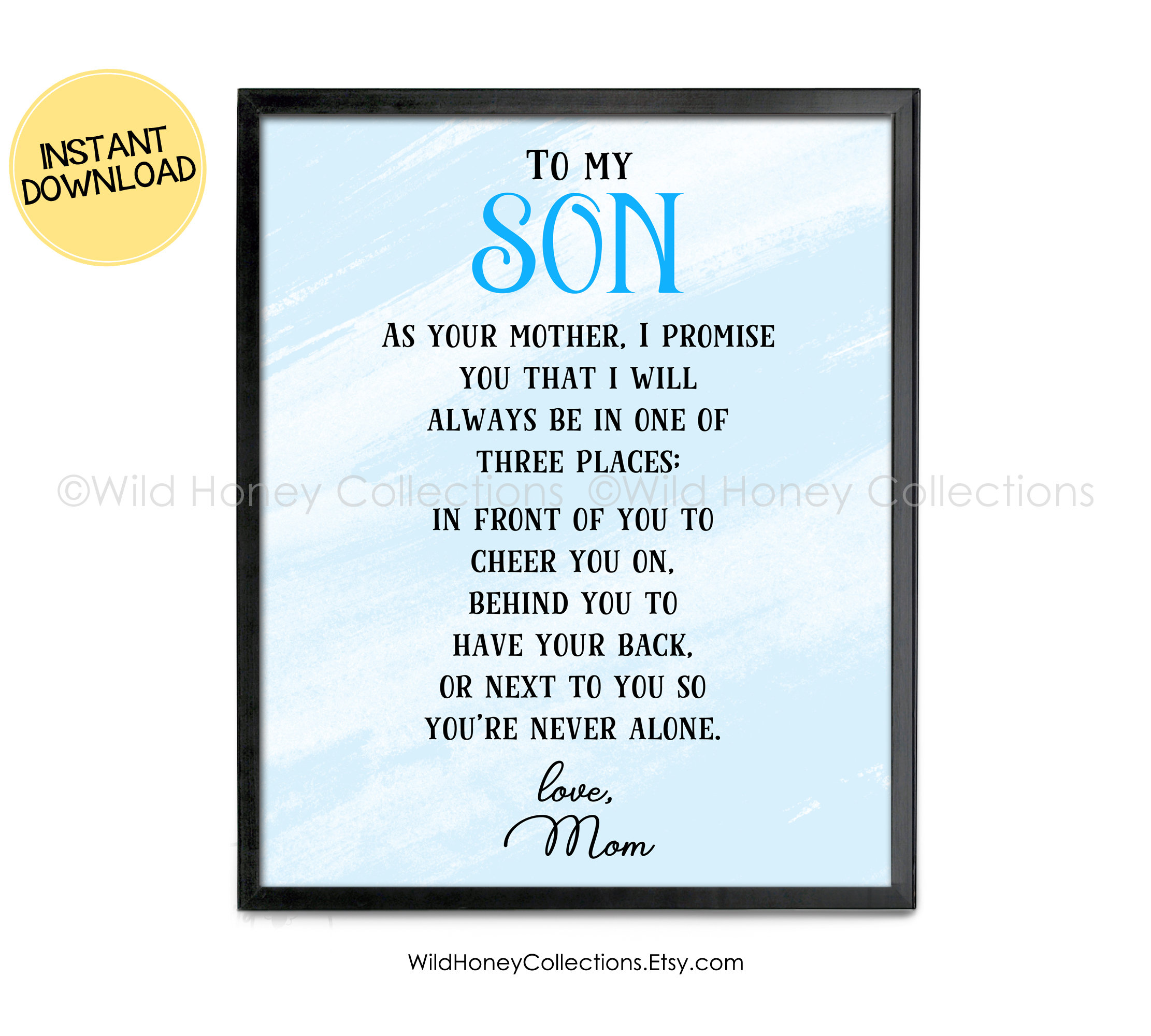 To My Son Printable Poem Mother to Son Gift Printable Wall | Etsy