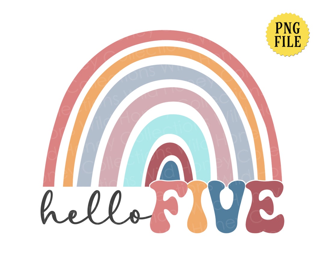 Hello Five Boho Regenbogen 5. Geburtstag 5 Jahre alt PNG - Etsy.de
