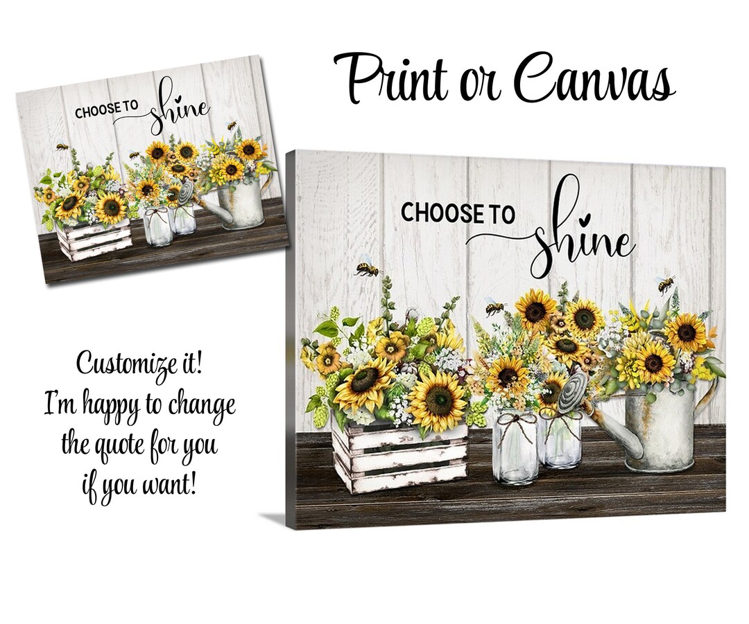 Inspirational Sunflower Decor Print or Canvas Sunflower - Etsy