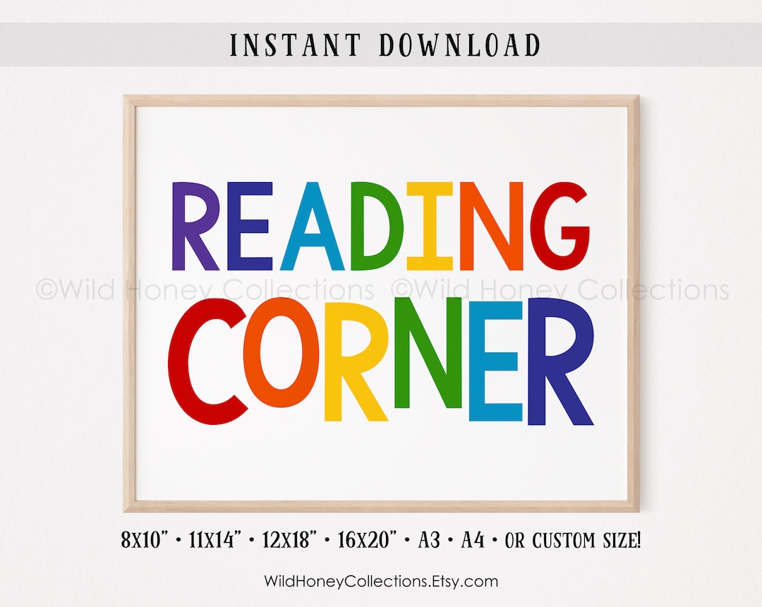 Reading Corner Print: Colorful Kids Room Decor (digital Download) - Etsy