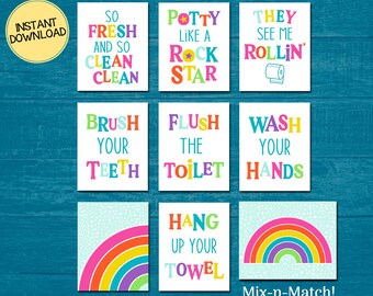 Bathroom Rainbow | Etsy