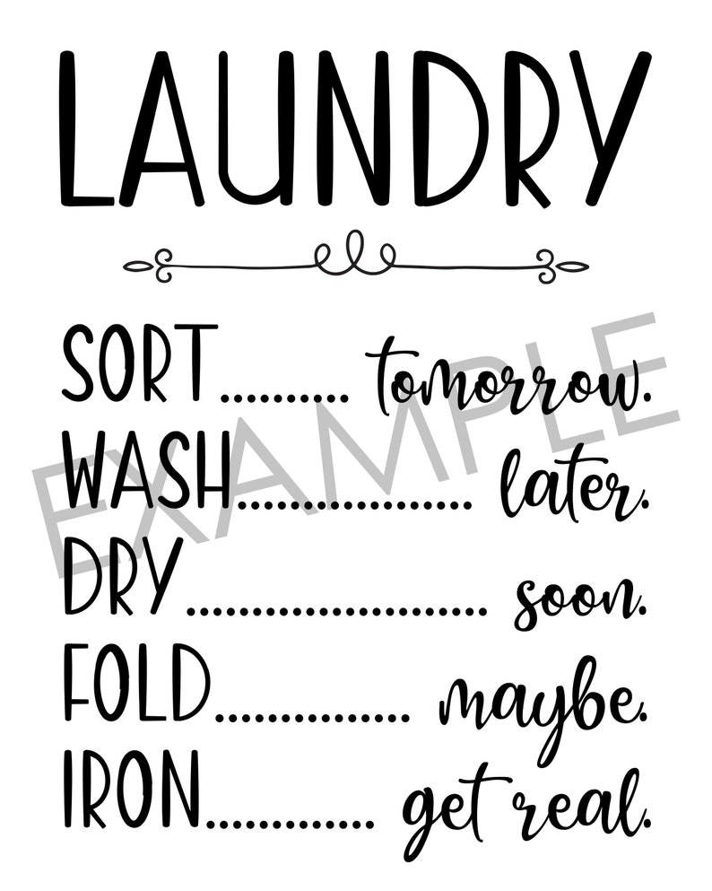 Laundry Room Decor Printable Laundry Room Sign Sort Wash Dry - Etsy