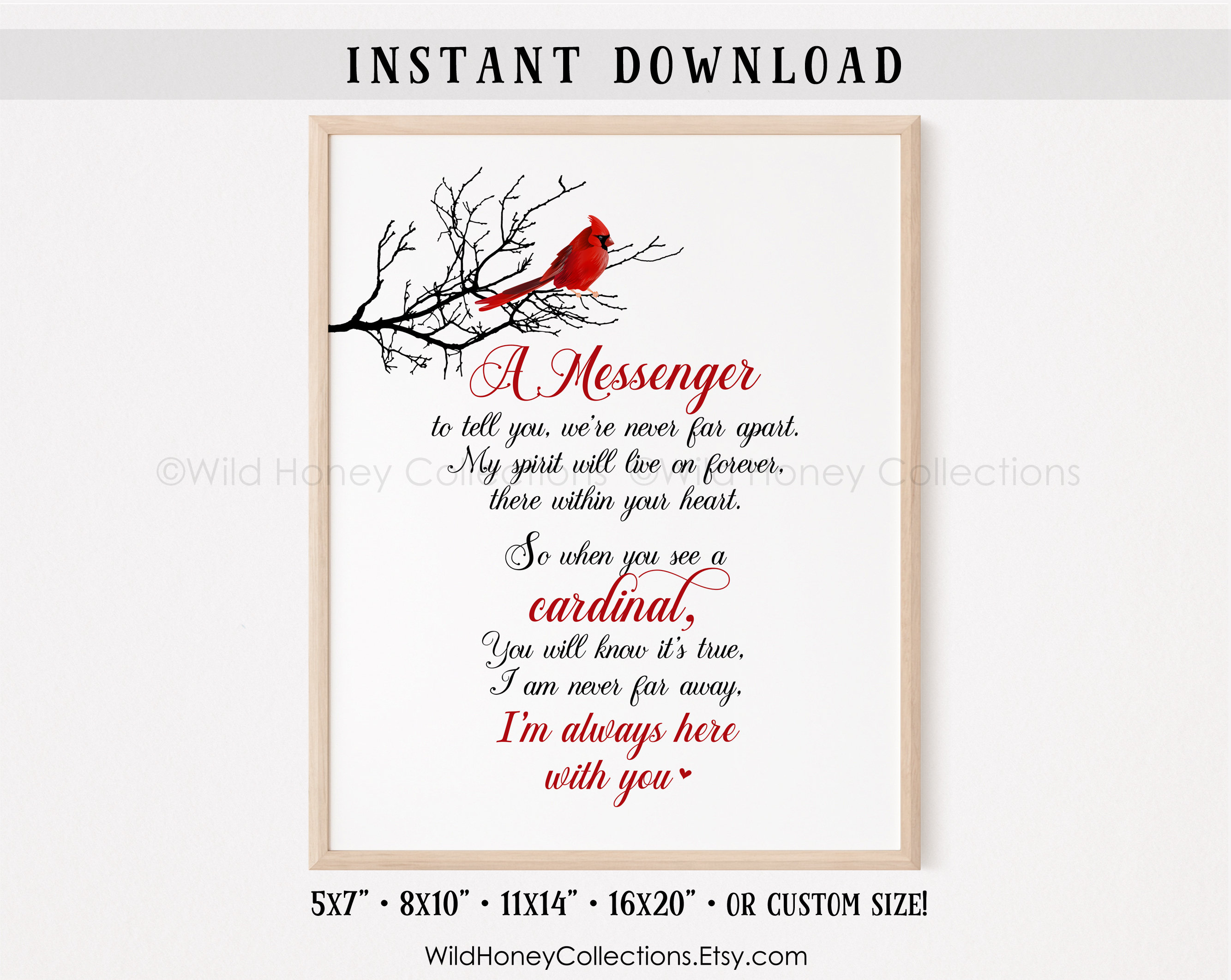 I Am Always With You Cardinal Sign Printable Decor Cardinal - Etsy Canada