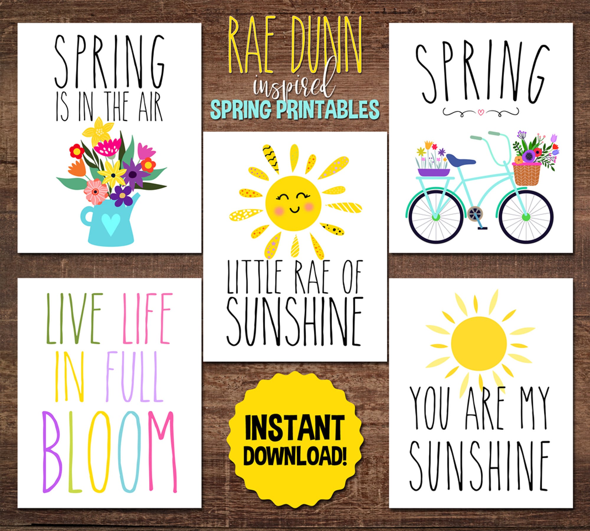 Printable Spring Decor Farmhouse Spring Printables Set of 5 | Etsy