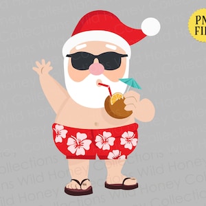 Hawaiian Santa Claus Clipart