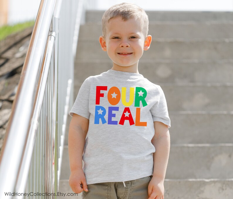 Four Real Birthday PNG File 4th Birthday Transparent File - Etsy