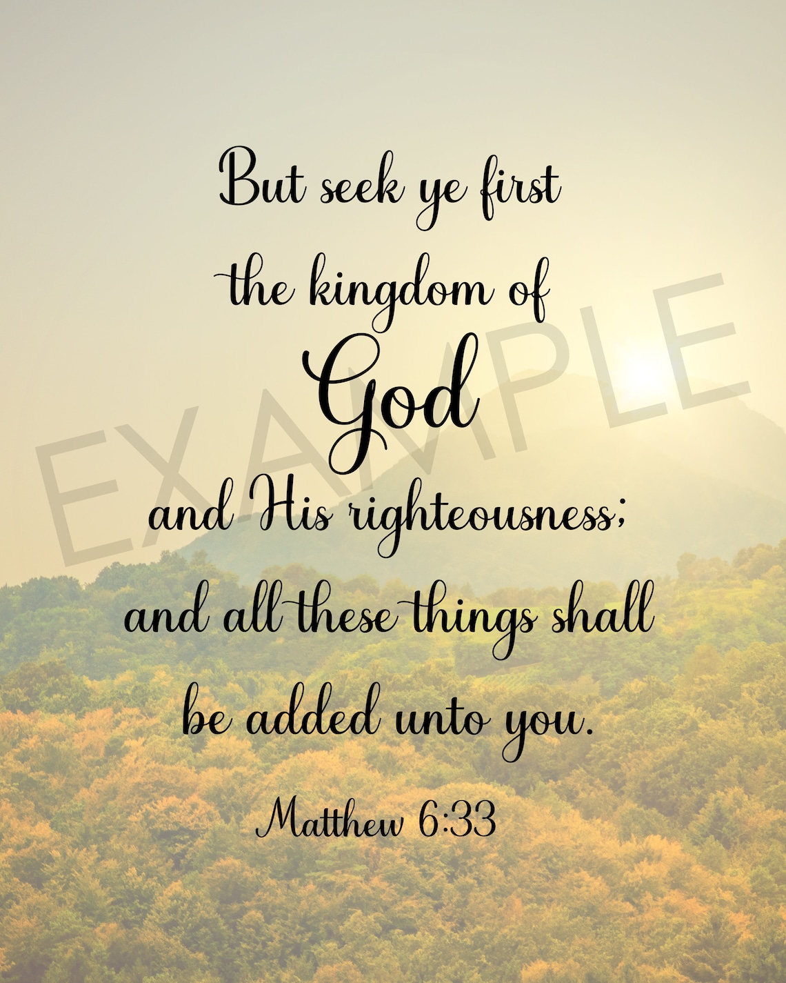 Seek Ye First The Kingdom of God Matthew 6:33 Printable | Etsy