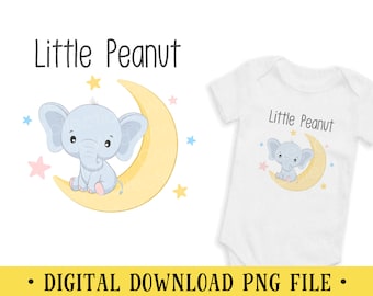 Little Peanut Baby Blue Elephant PNG Design - Etsy