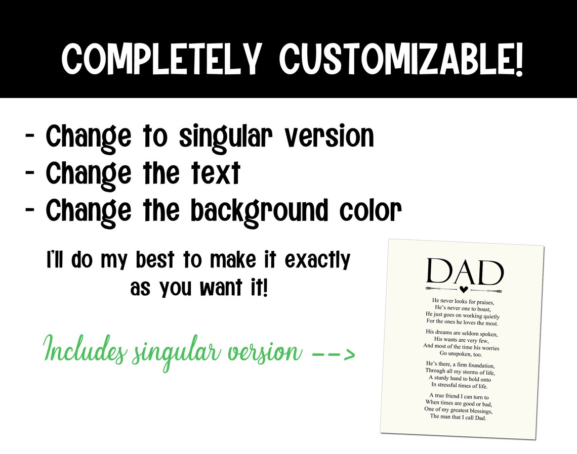 Personalized Gift for Dad Printable Dad Poem Card - Etsy