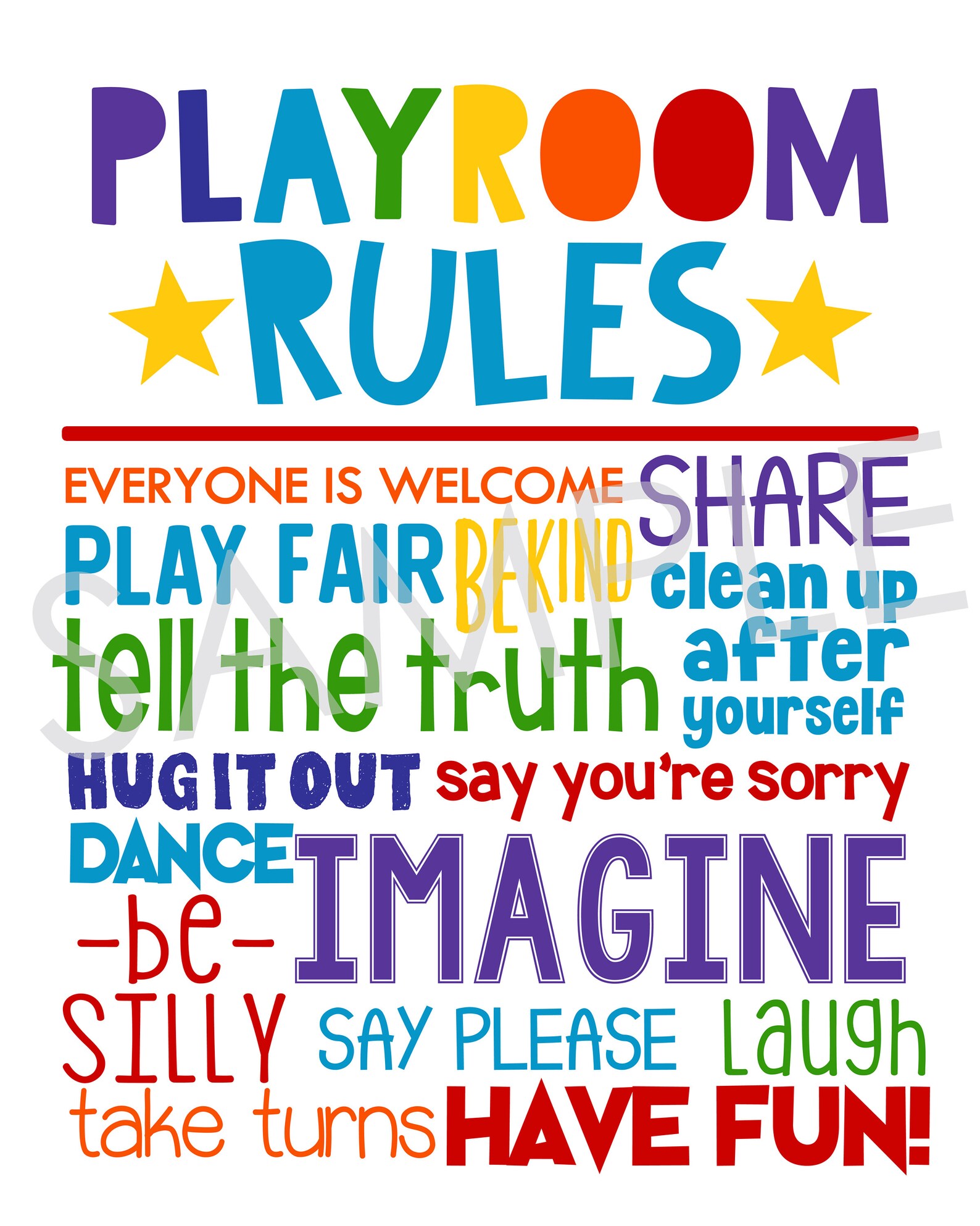 Playroom Printables, Set of 8, Nursery Wall Art, Boys Room, Girls Room ...