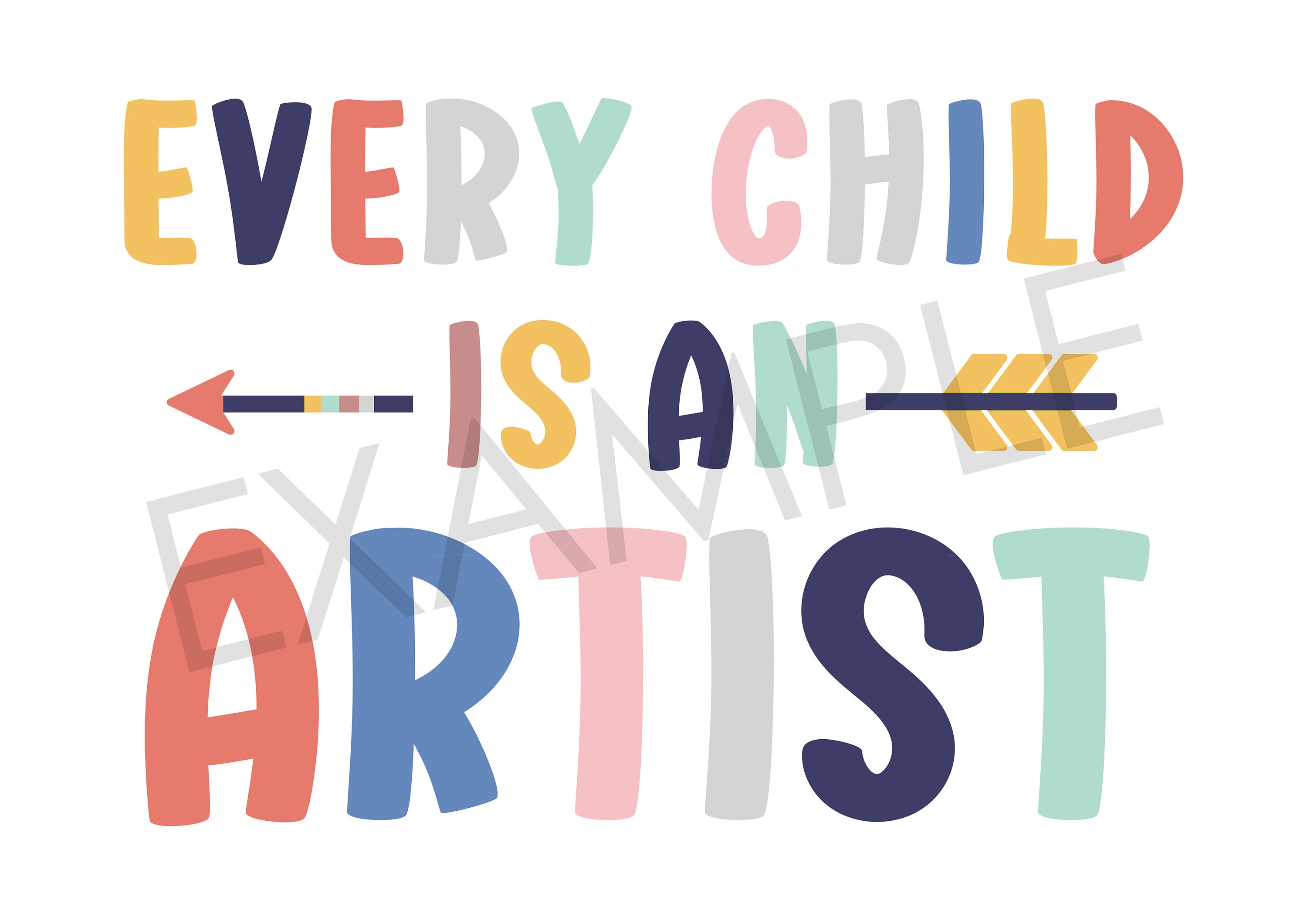 Every Child is an Artist Printable Wall Decor Muted Colors - Etsy