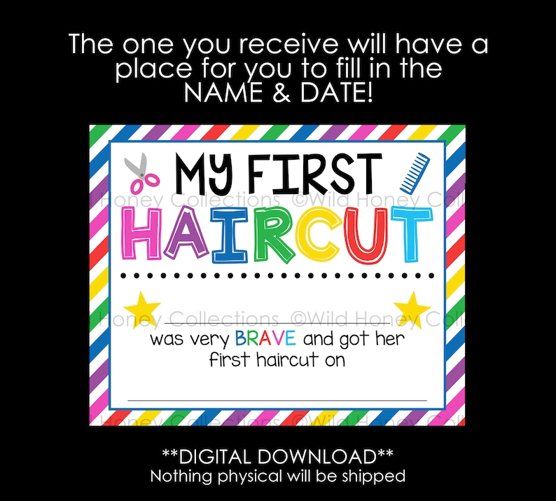 My First Haircut Printable Sign First Hair Cut Colorful - Etsy