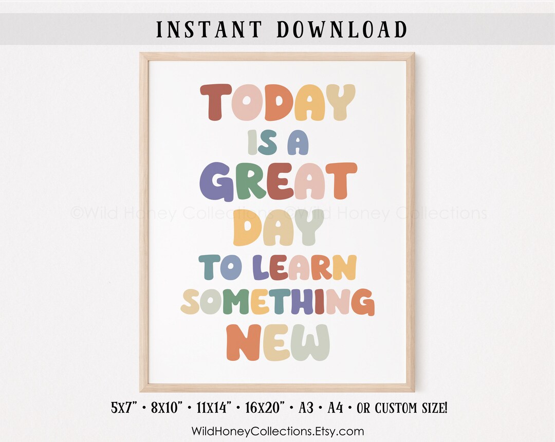 Learn Something New Printable Poster: Muted Colors Classroom Art ...