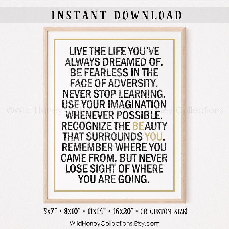 Life Quote Print - Etsy