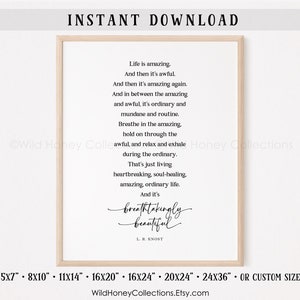 Life is Amazing, Large Printable Art, Inspirational Sign, Life is ...