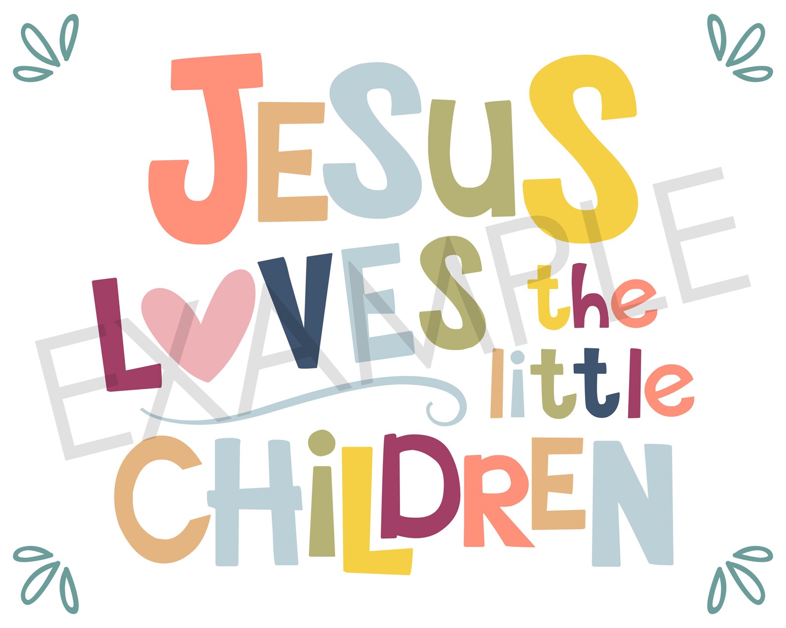 Christian Kids Room Inspirational Printable Wall Art Muted - Etsy