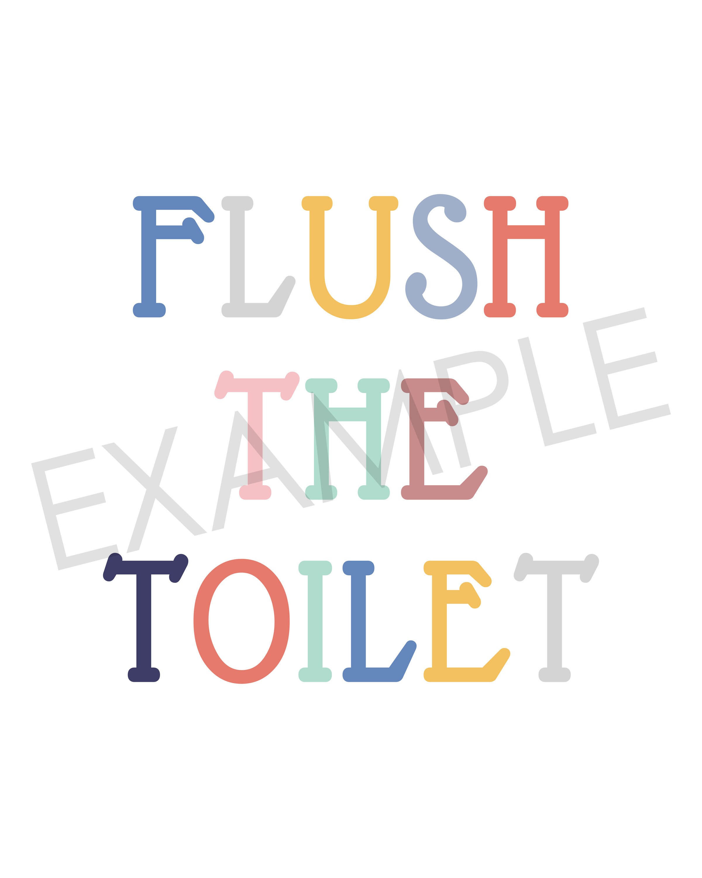 Colorful Kids Bathroom Printable Signs Set of 9 Soft Muted - Etsy
