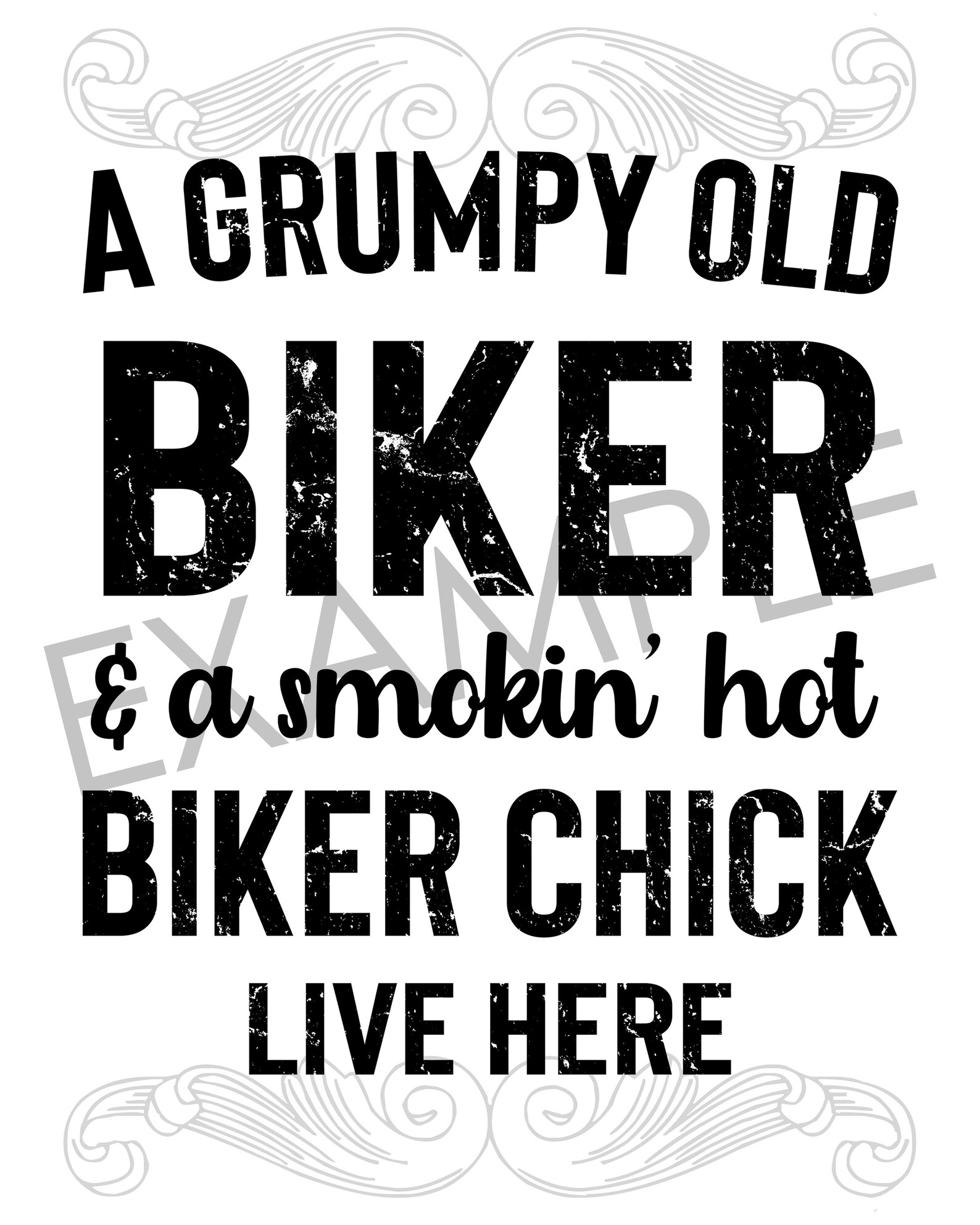 A Grumpy Old Biker Smokin' Hot Biker Chick Printable - Etsy