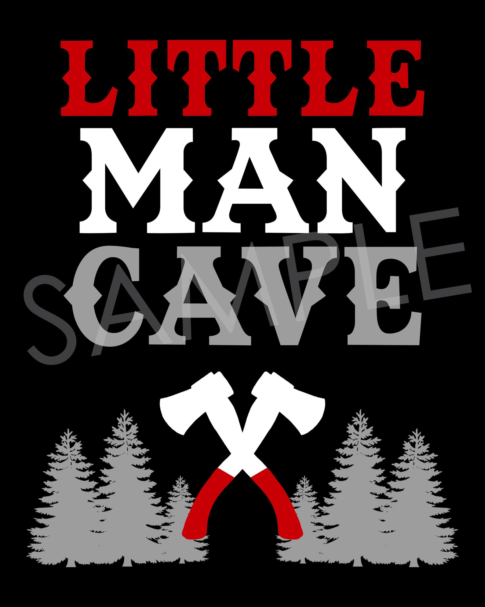 Little Man Cave Personalized Printable Boys Room Wall Art | Etsy