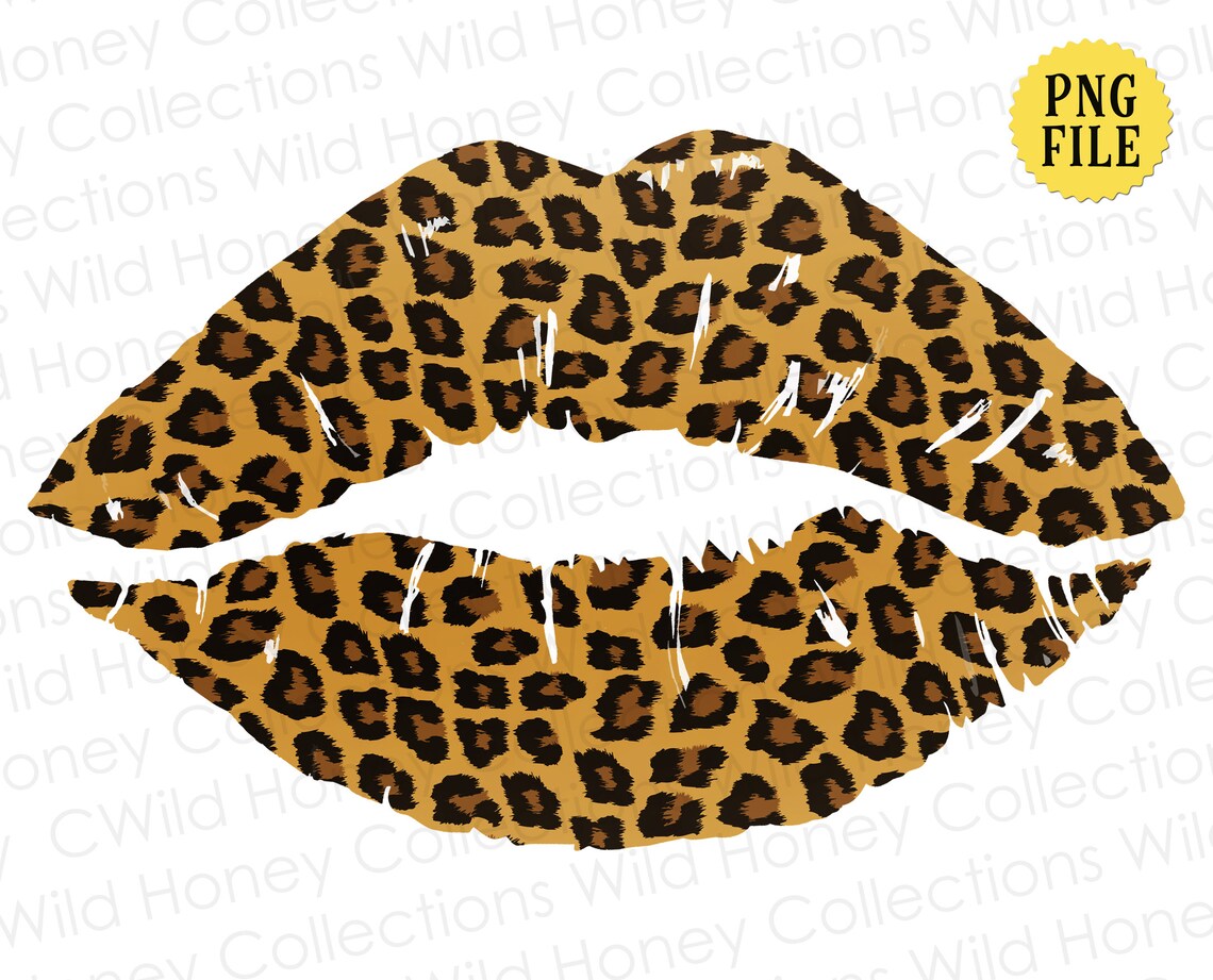 Leopard Print Lips PNG File Lips Clipart INSTANT DOWNLOAD - Etsy