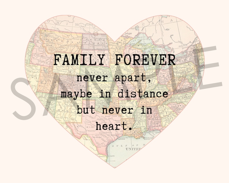 Long Distance Family Family Forever Never Apart Printable - Etsy