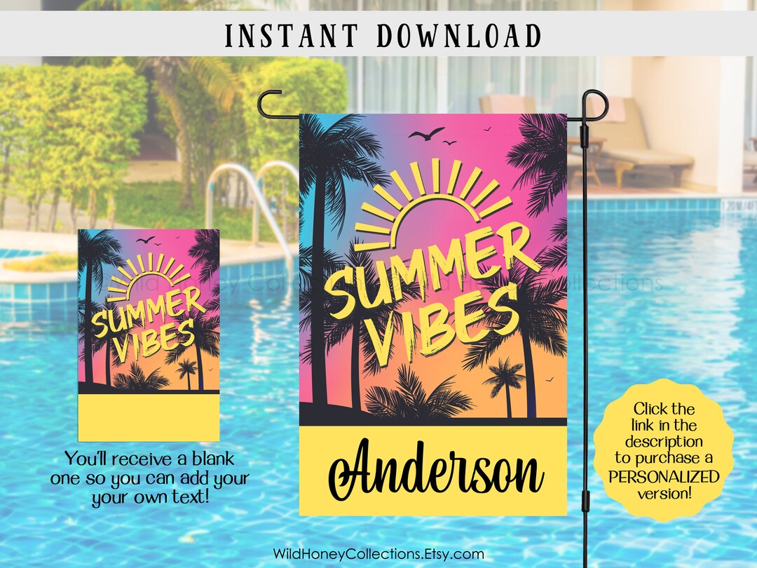 Summer Vibes Pool Flag Design Patio Flag Garden Flag - Etsy