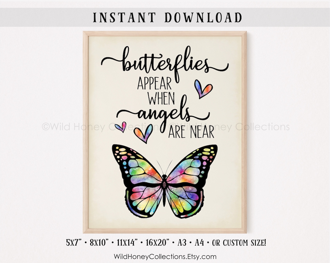 Butterfly Angels Quote Print: Grief Loss Decor (digital Download) - Etsy