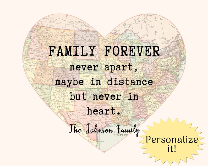 Long Distance Family Family Forever Never Apart Printable - Etsy