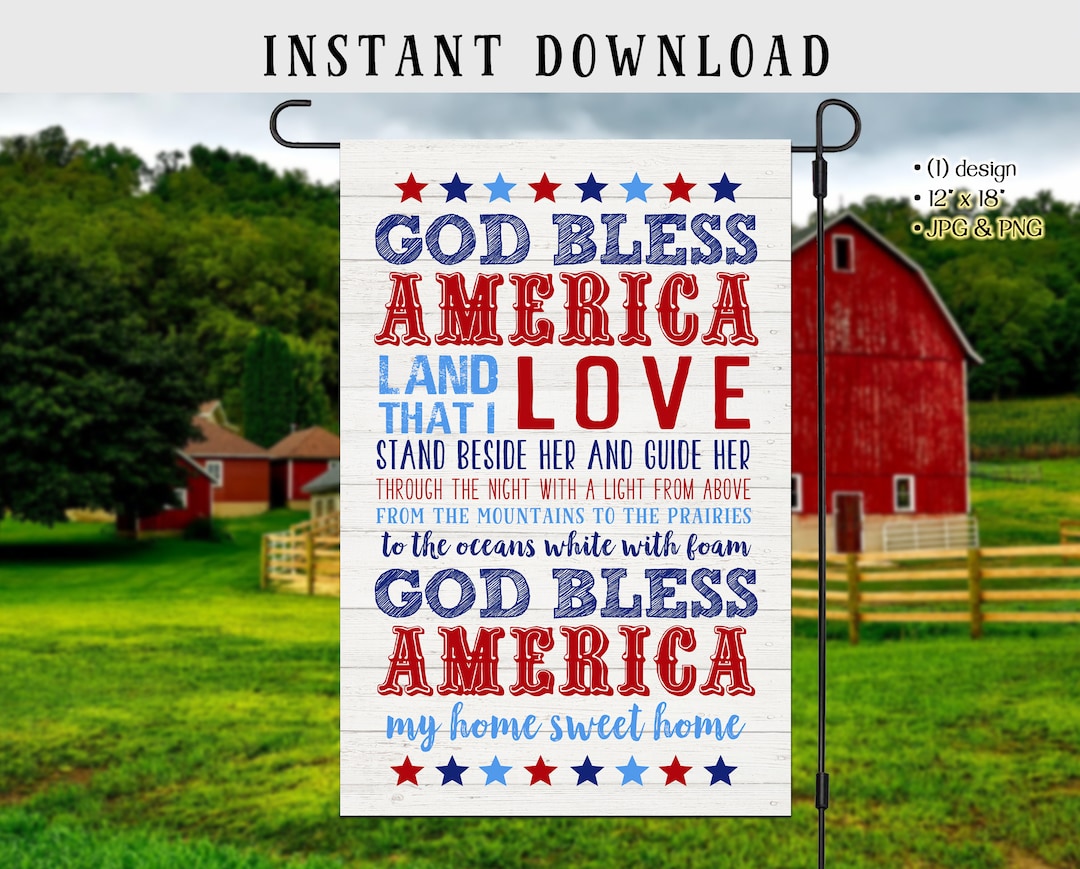 God Bless America, Land That I Love, Garden Flag Design, Sublimation ...