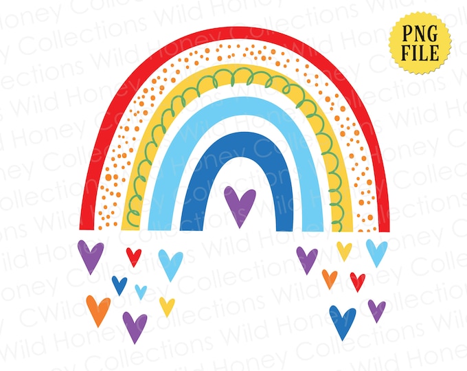 Rainbow Clip Art, Valentine Clip Art, PNG Rainbow, Rainbow Valentine ...