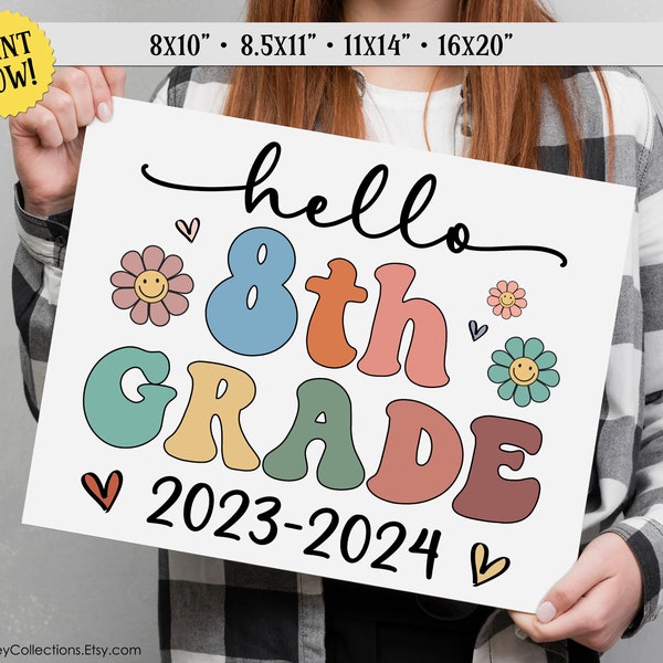 First Day of 8th Grade - Etsy