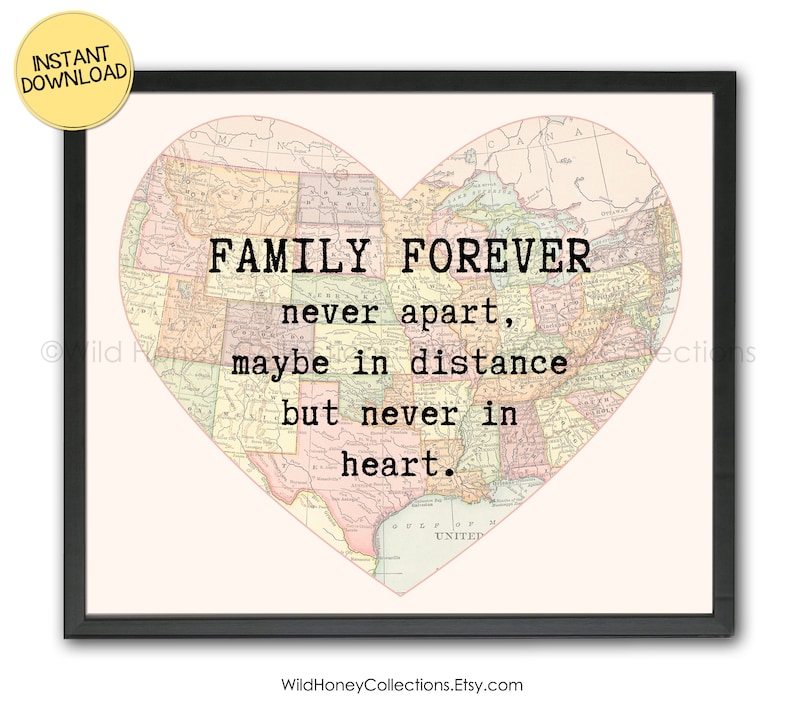 Long Distance Family Family Forever Never Apart Printable - Etsy