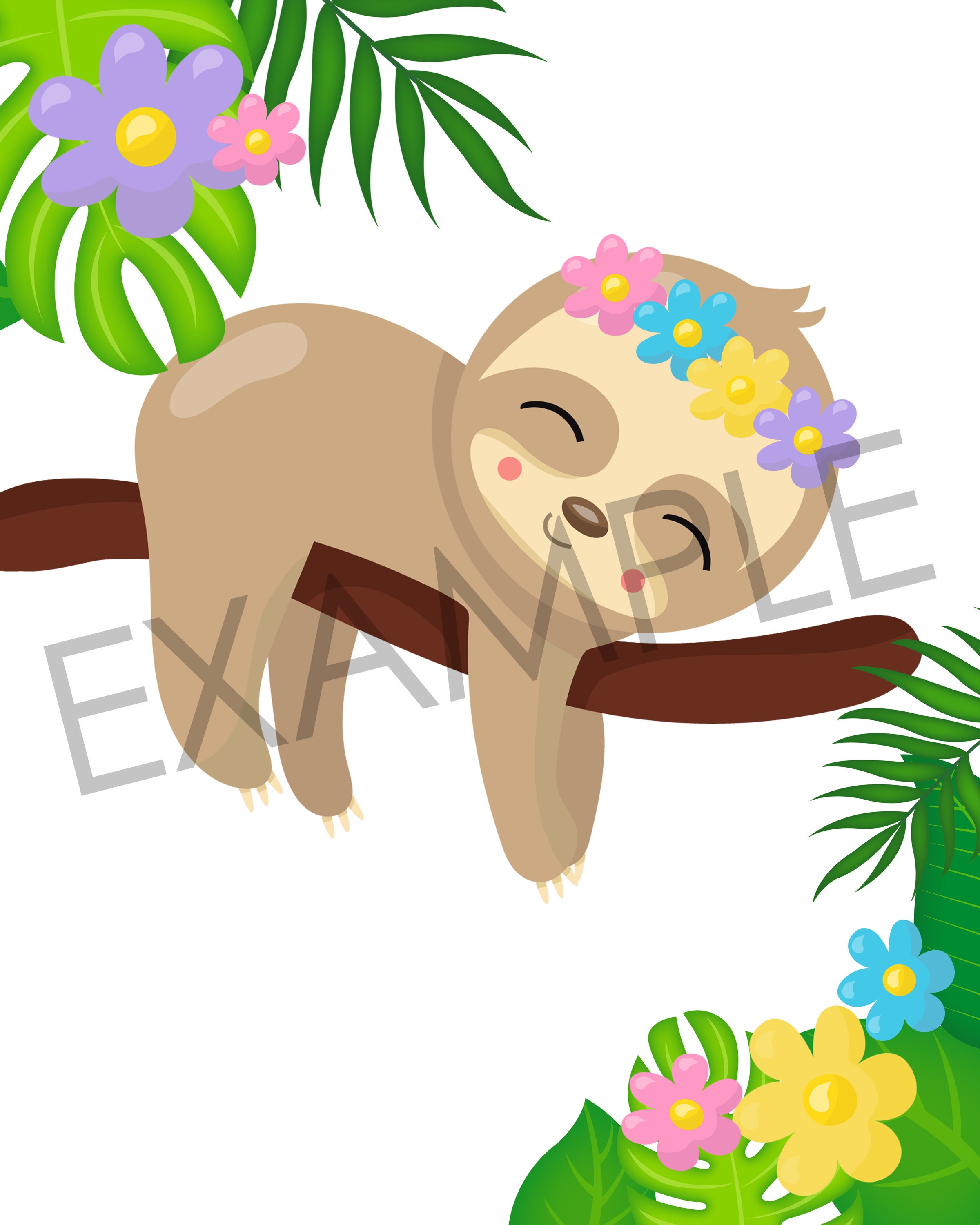 Cute Sloths Printable Wall Art Girls Room Decor Nursery - Etsy