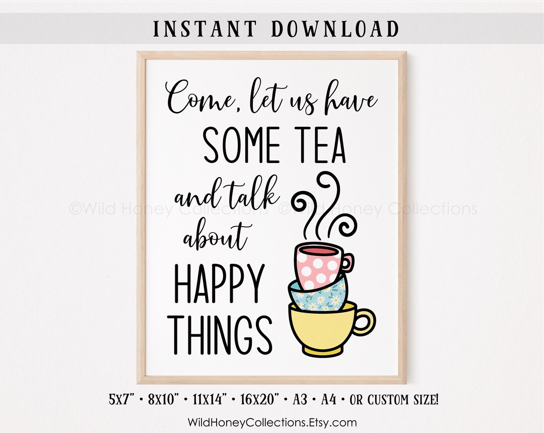 Tea Lover Print: Stacked Teacups Decor (digital Download) - Etsy