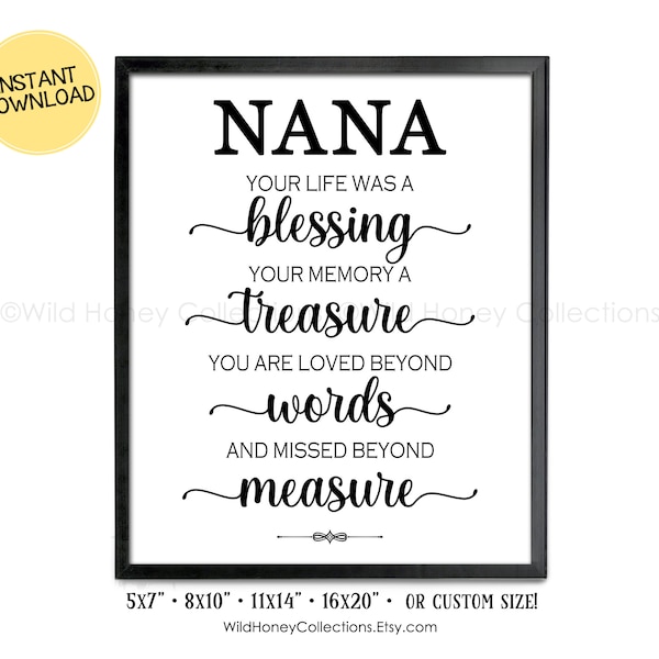 Nana Poem - Etsy