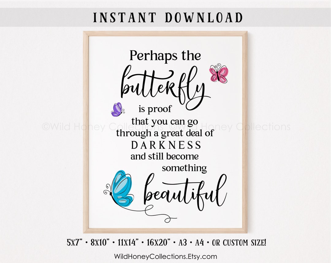 Butterfly Inspirational Quote Art Print (digital Download) - Etsy