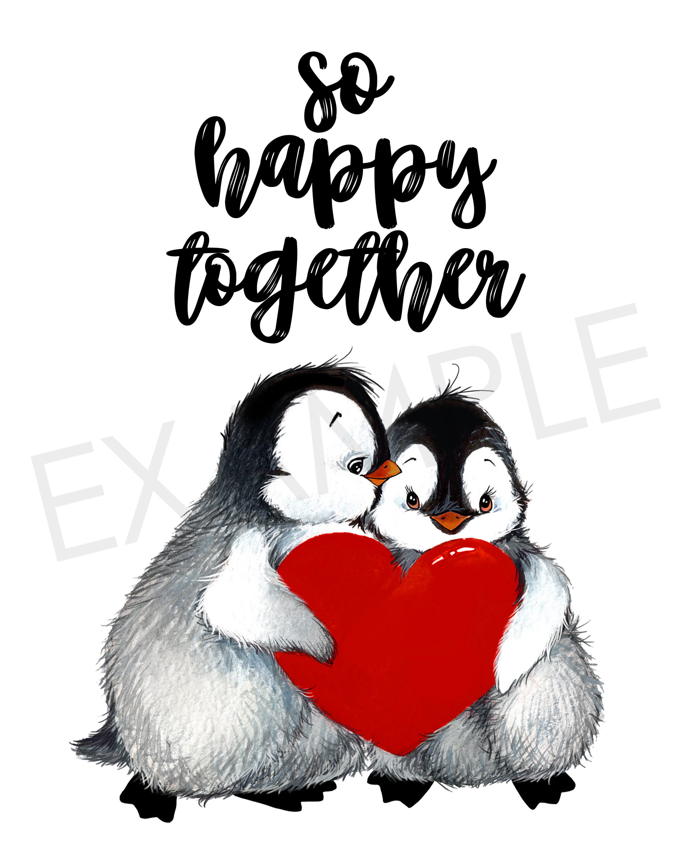 Cute Penguins In Love
