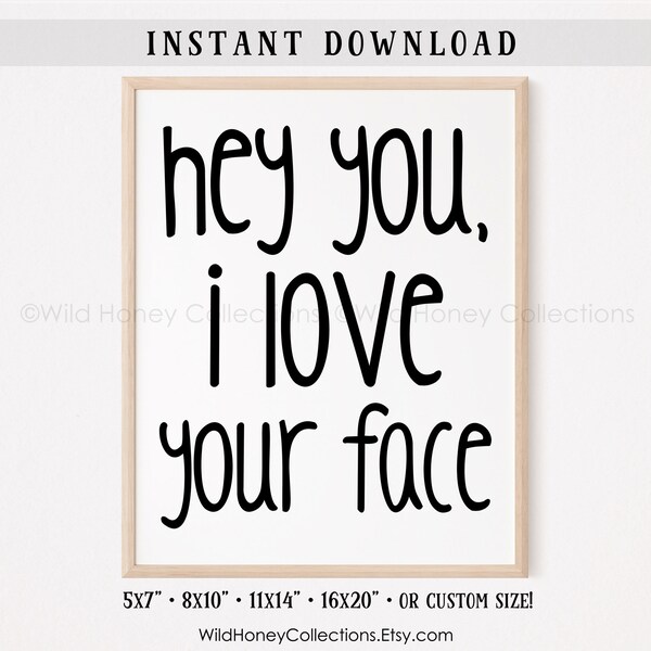 I Love Your Face - Etsy