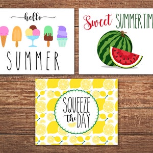 Printable Summer Decor, Hello Summer, Ice Cream, Popsicles, Sweet ...