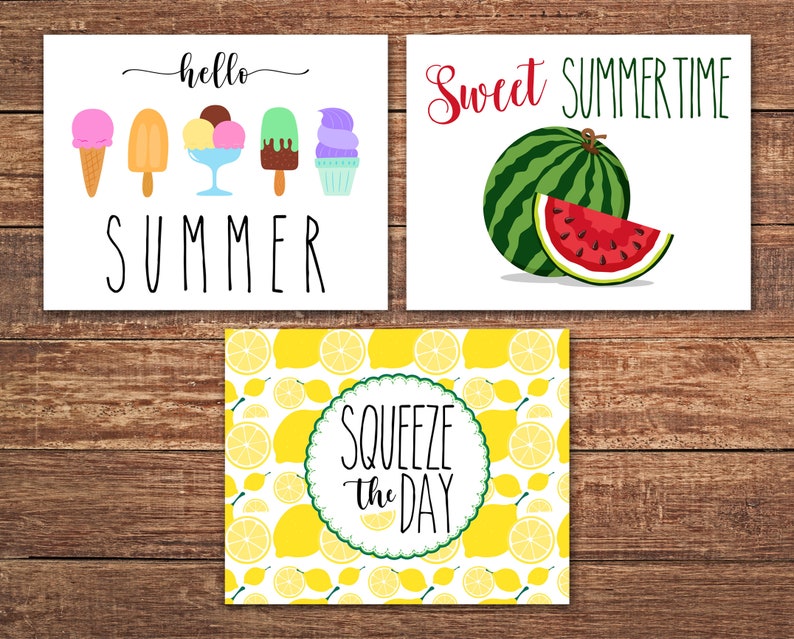 Printable Summer Decor Hello Summer Ice Cream Popsicles - Etsy