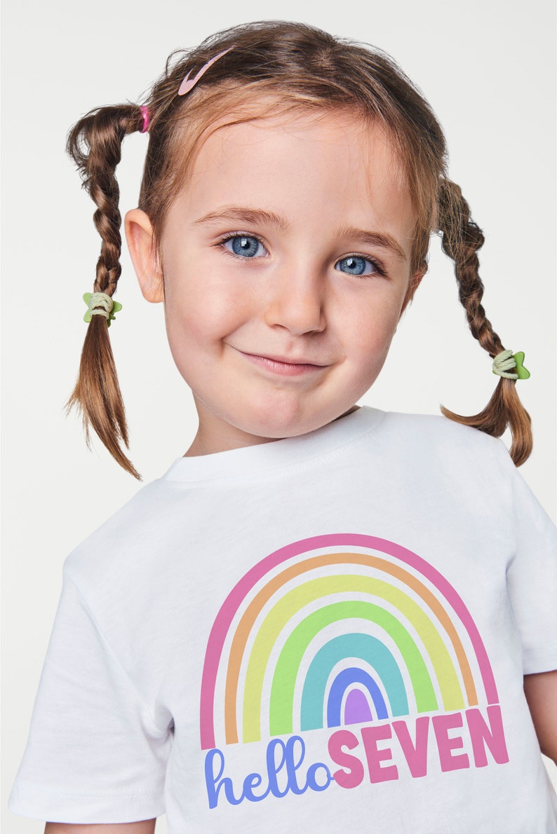 Pastel Rainbow 7th Birthday PNG File (digital Download) - Etsy