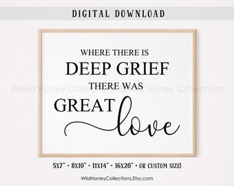 Where There is Deep Grief There is Great Love Grief Gift - Etsy