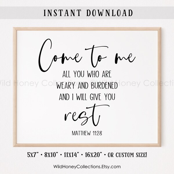 Matthew 11 28 - Etsy