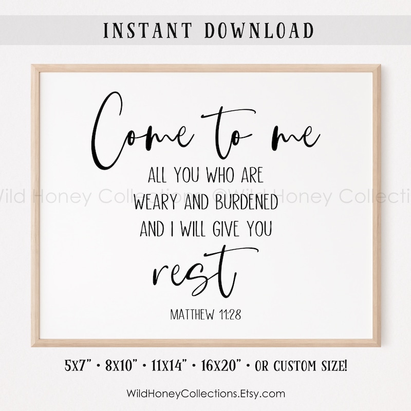 Matthew 11 28 - Etsy