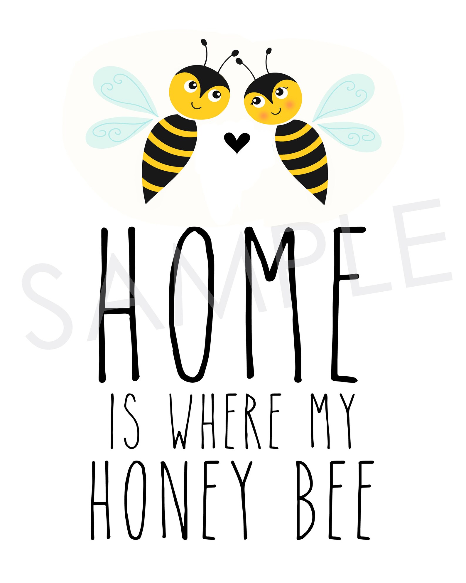 Home is Where My Honey Bee Printable Bee Decor Spring | Etsy
