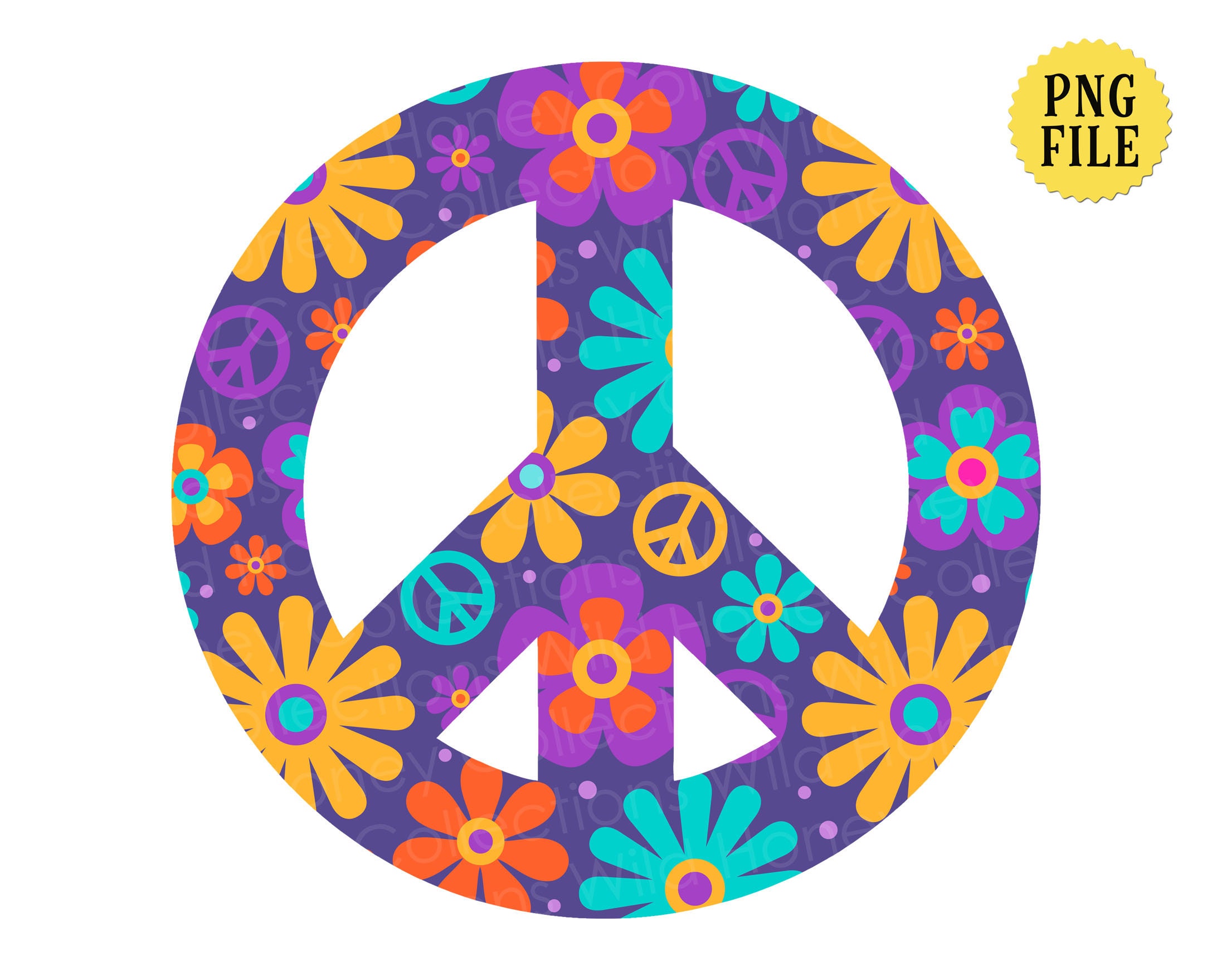 Purple Peace Sign Clip Art