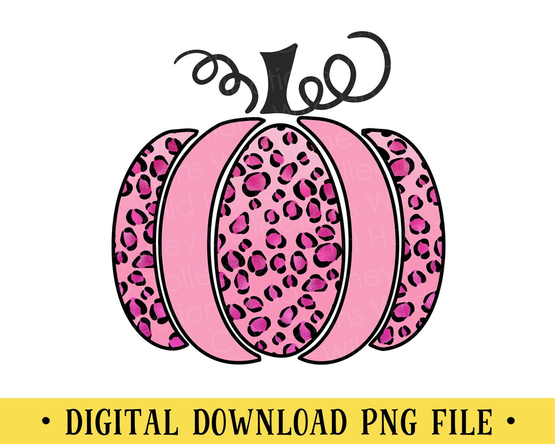 Pink Leopard Pumpkin, PNG File, Pink October, Crafting, Sublimation ...