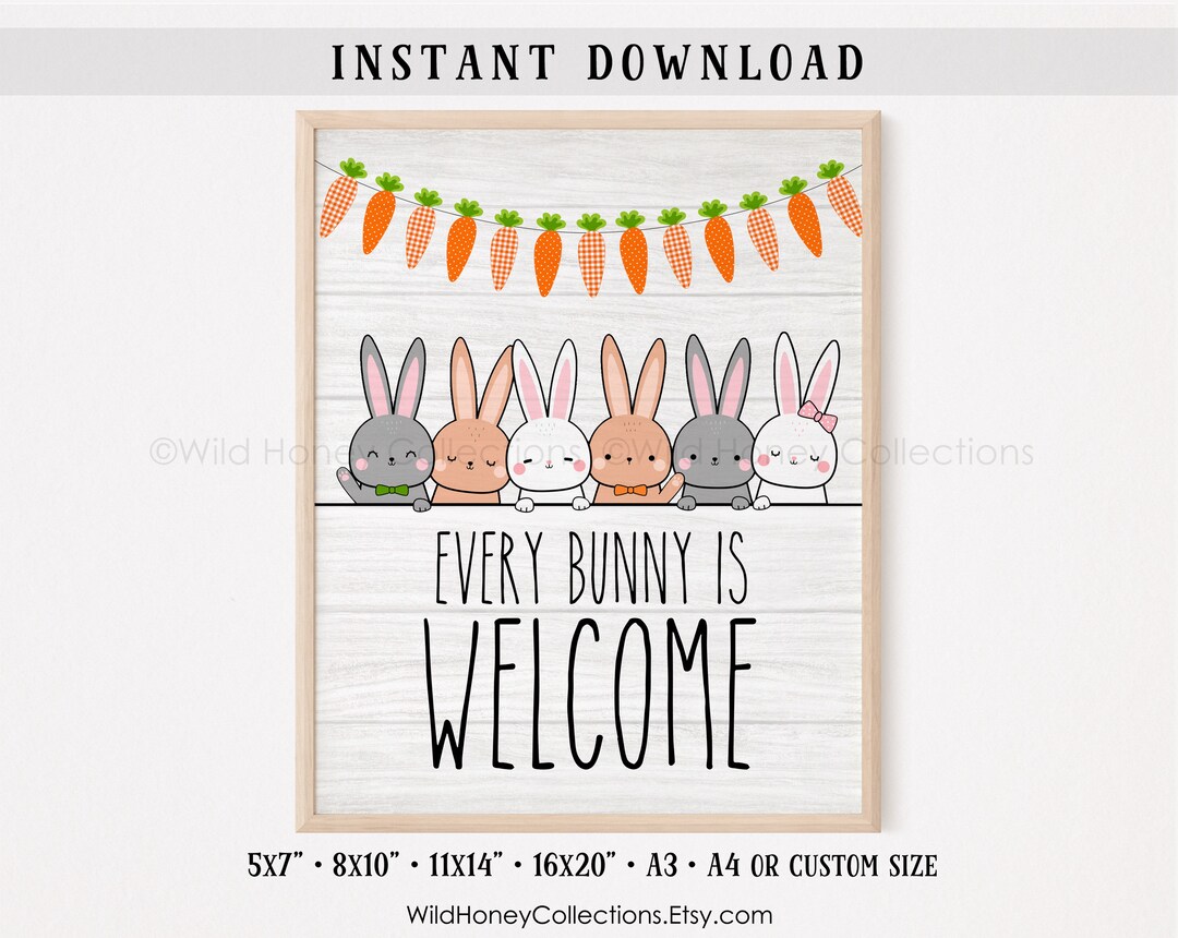 Every Bunny is Welcome, Printable Easter Decor, Tiered Tray Decor ...